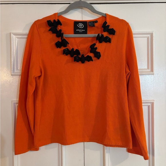 Michael Simon | Sweaters | Vintage Womens Michael Simon Orange Black ...